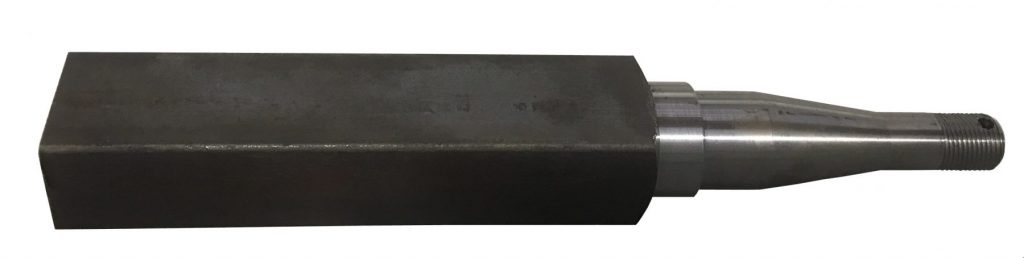 40mm Square x 9” Standard Duty Stub c/w 3/4” Nut, Washer & Pin - SA Trailer