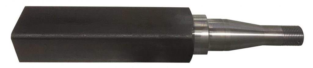 45mm Square x 10” Heavy Duty Stub c/w 7/8” Nut, Washer & Pin - SA Trailer