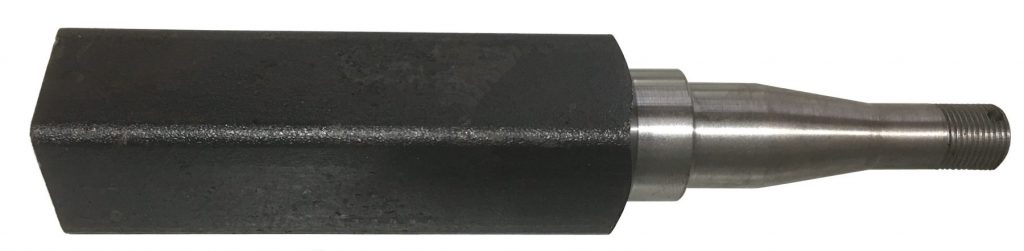 50mm Square x 8” Heavy Duty Stub c/w 7/8” Nut, Washer & Pin - SA Trailer